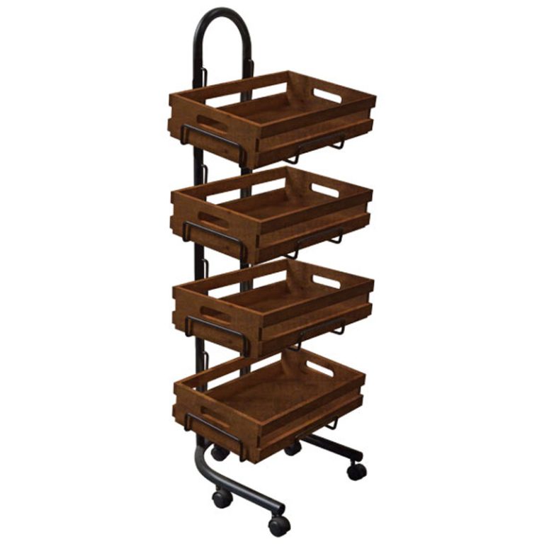 4 x Premium Wooden Tray Stand Set - Shop Display Solutions