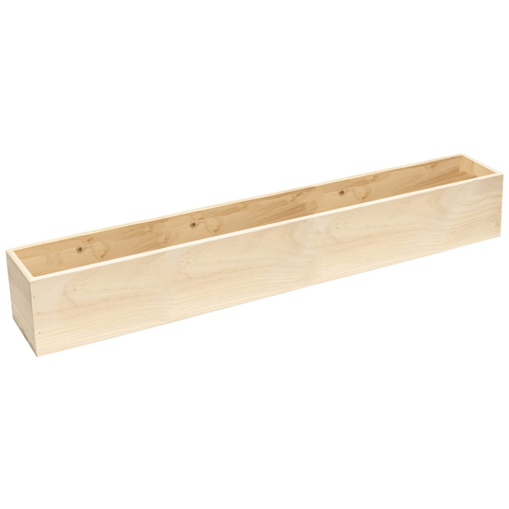 Long Narrow Premium Wooden Crate - Natural - Shop Display Solutions