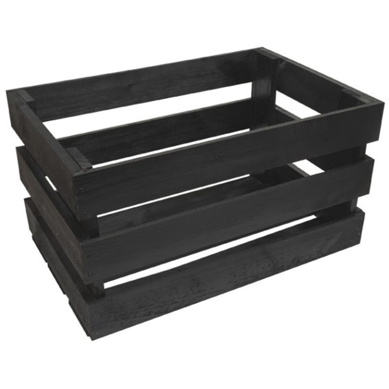 Large Wooden Open Crate - Black - Shop Display Solutions