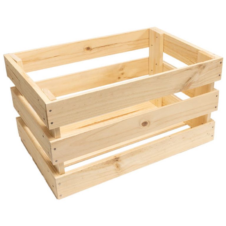 Large Open-Side Wooden Crate - Dark Stain - Shop Display Solutions