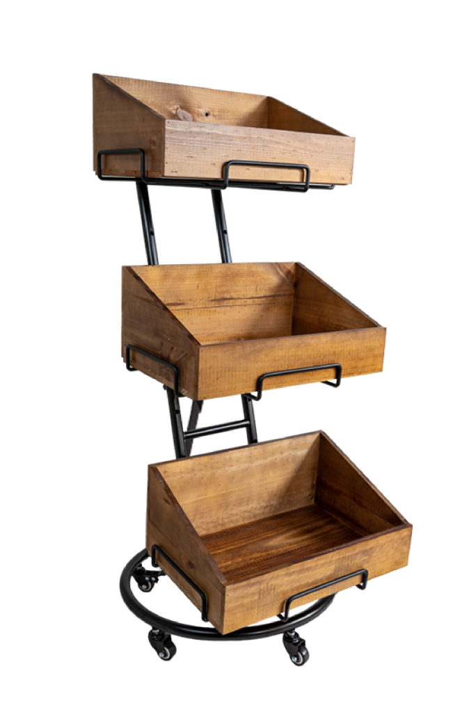 3-Tier Slant-Sided Crate & Stand Set - Shop Display Solutions