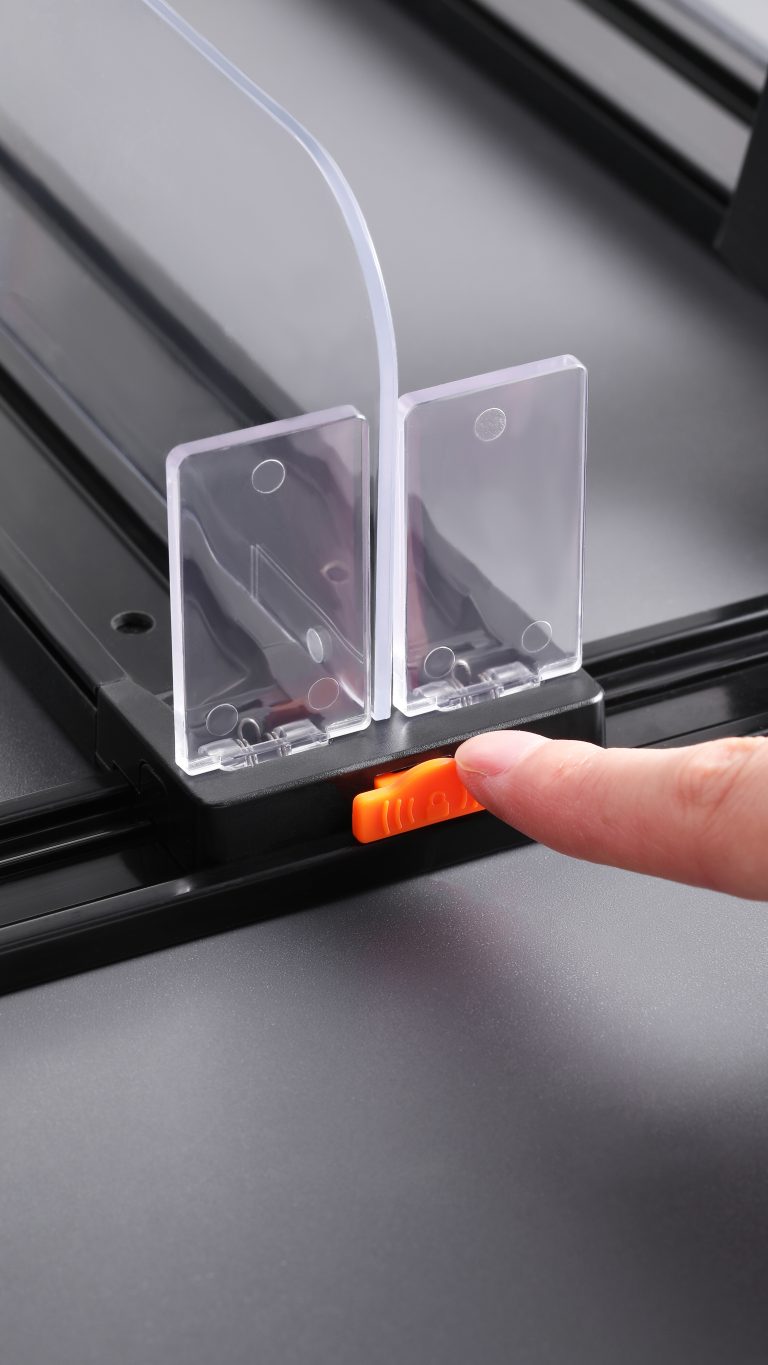 Double Locking Pusher with Divider - Shop Display Solutions